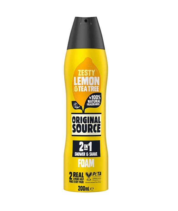 Original Source Zesty Lemon And Tea Tree 2 In 1 Shower And Shave Foam ...