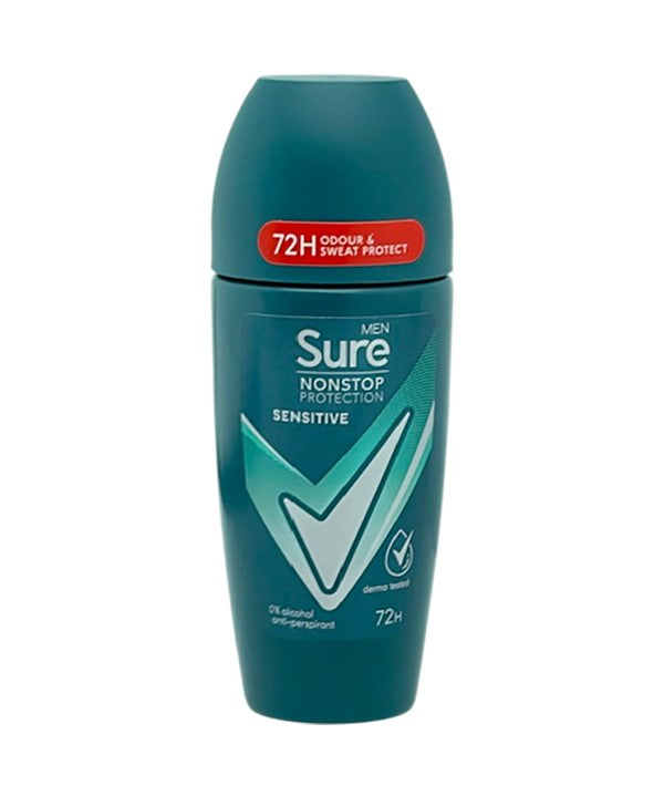 Sure Sure Men Non Stop Sensitive Deodorant Roll On | myhairandbeauty.co.uk